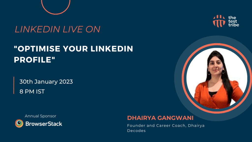 LinkedIn Live on “Optimise your LinkedIn profile” with Dhairya Gangwani