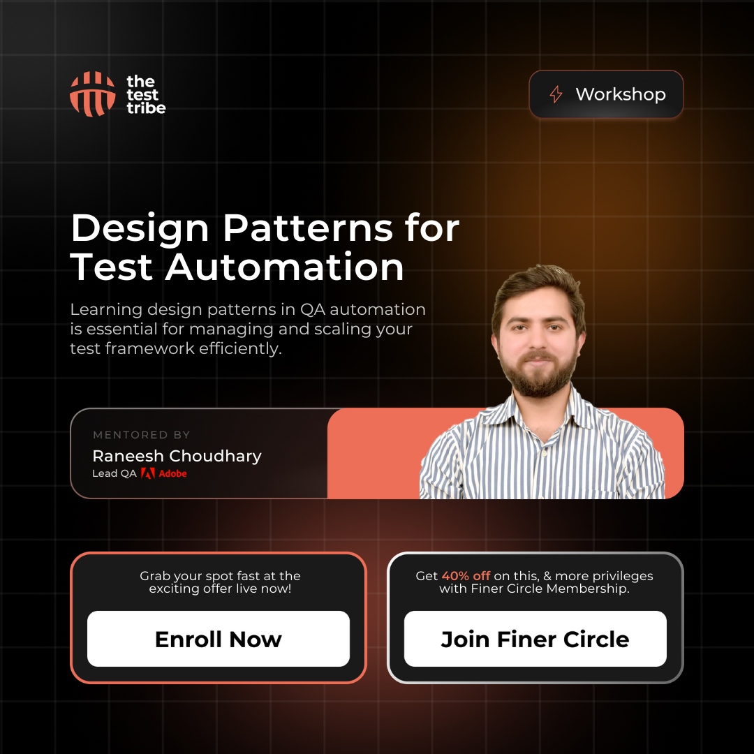 Design Patterns for Testers: Live 2-Day Workshop - The Test Tribe